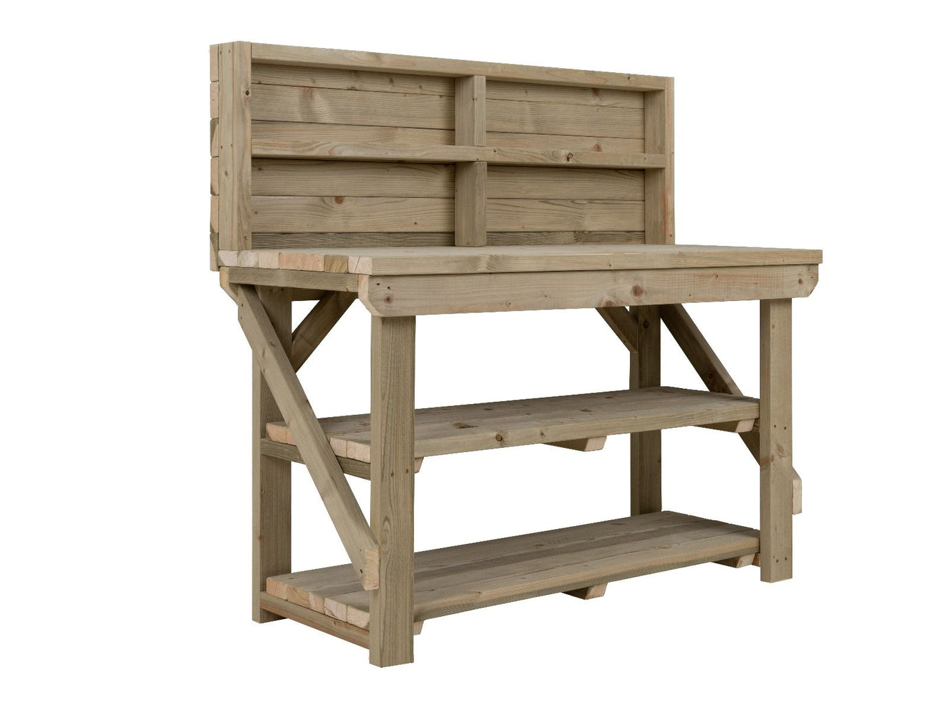 Wooden Pressure-Treated Indoor/Outdoor Workbench | Heavy-Duty & Durable ...