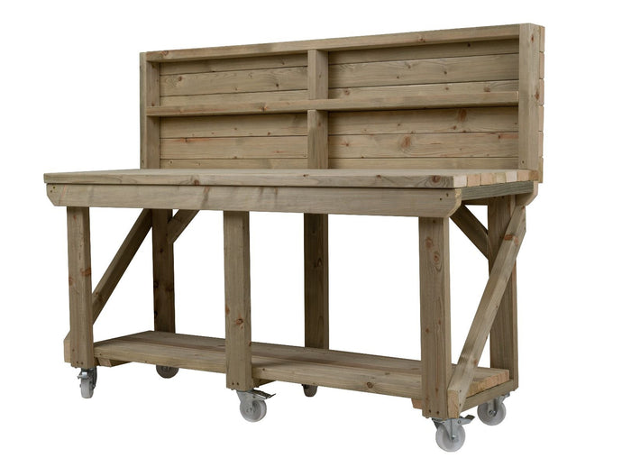 Wooden Pressure-Treated Indoor/Outdoor Workbench | Heavy-Duty & Durable ...