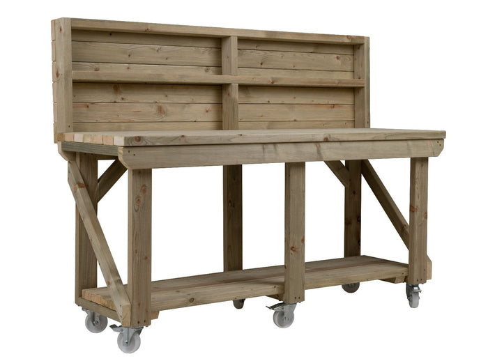 Wooden Pressure-Treated Indoor/Outdoor Workbench | Heavy-Duty & Durable ...